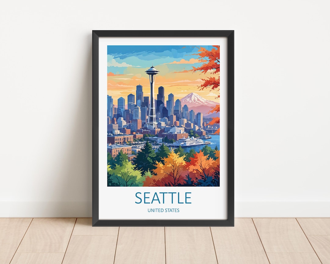 Seattle Print, Seattle Space Needle, Seattle Poster, Washington Prints ...