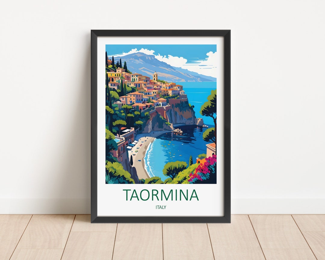 Taormina Travel Print - Taormina Wall Art Lover Gifts Home Decor Italy ...