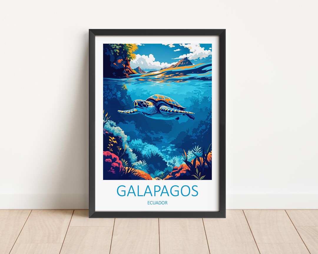 Galapagos Poster, Galapagos Travel Print, Ecuador Poster, Galapagos ...