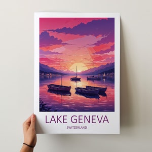 Lake Geneva Print, Switzerland Print, Lake Geneva Switzerland Travel ...