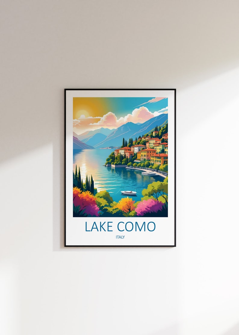 Lake Como Print, Lake Como Poster, Lake Como Art Print, Italy Travel ...