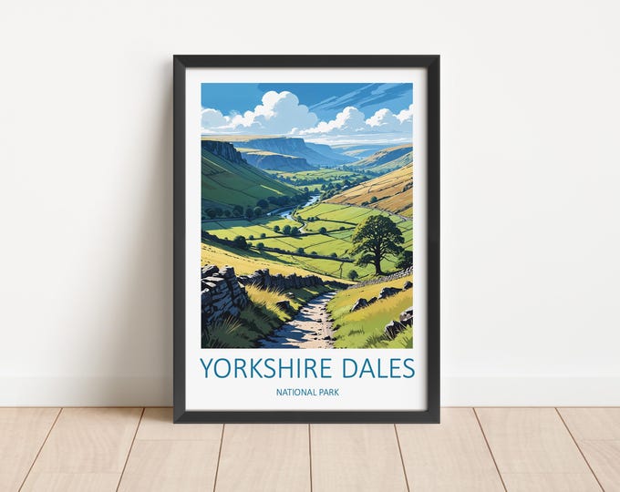 Yorkshire Dales Poster National Park Print UK Travel Poster English ...