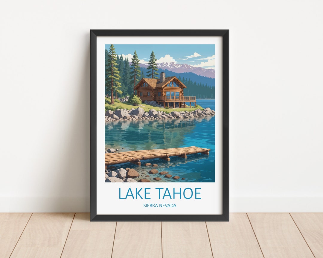 Lake Tahoe Print, Lake Tahoe Poster, National Park Poster, Sierra ...