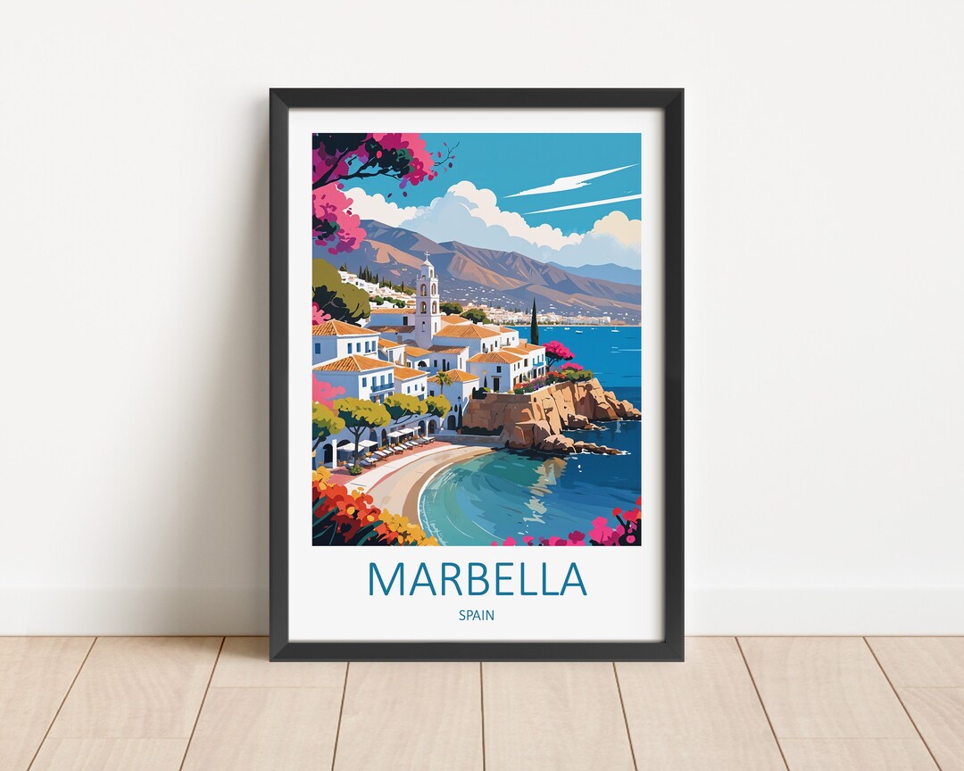 Marbella Print, Marbella Poster, Spain Wall Art, Marbella Spain Travel ...