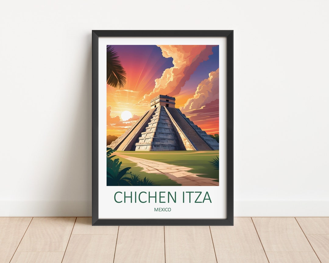 Chichen Itza Print, Mexico Print, Mexico Poster, Mexico Travel Print ...
