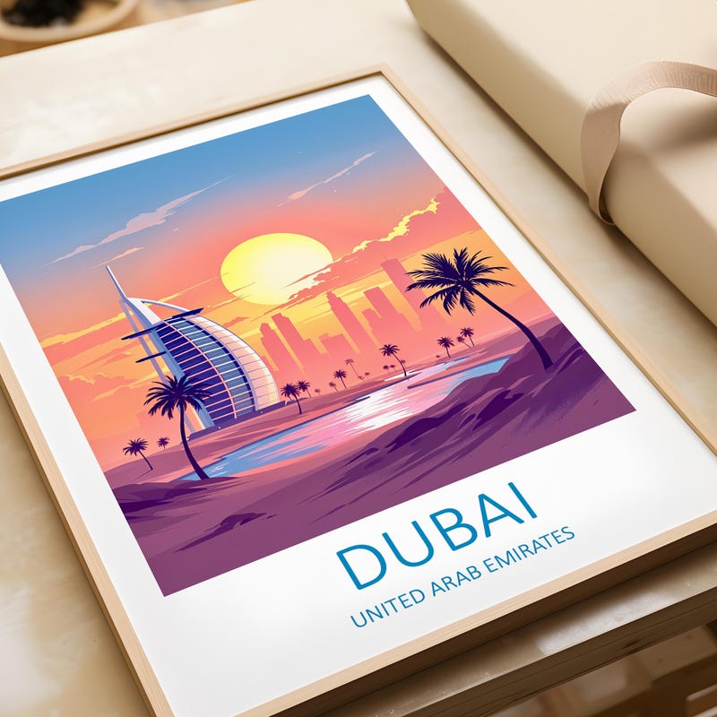Pink Dubai Poster - Etsy UK