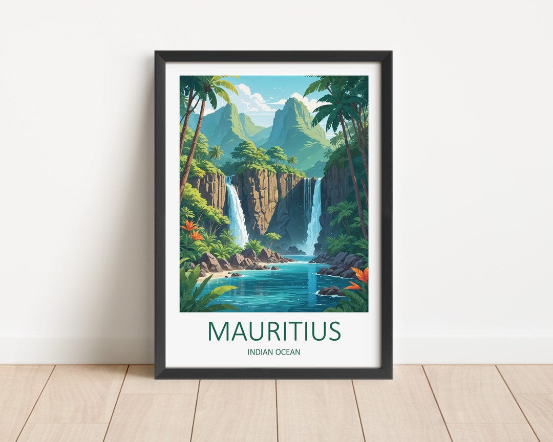Mauritius Travel Print - Mauritius Wall Art Lover Gift Indian Ocean ...