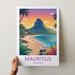 Mauritius Travel Poster, Africa Wall Art, Indian Ocean Print - Etsy