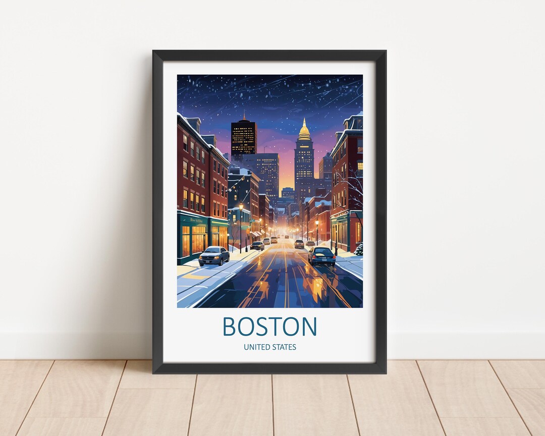 Boston Print, Boston Poster, Boston Massachusetts Travel Print, Travel ...