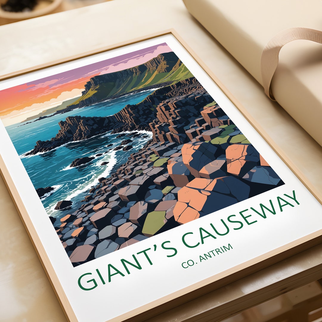 Giants Causeway Print, Antrim Print, Ireland Travel Print, Northern ...