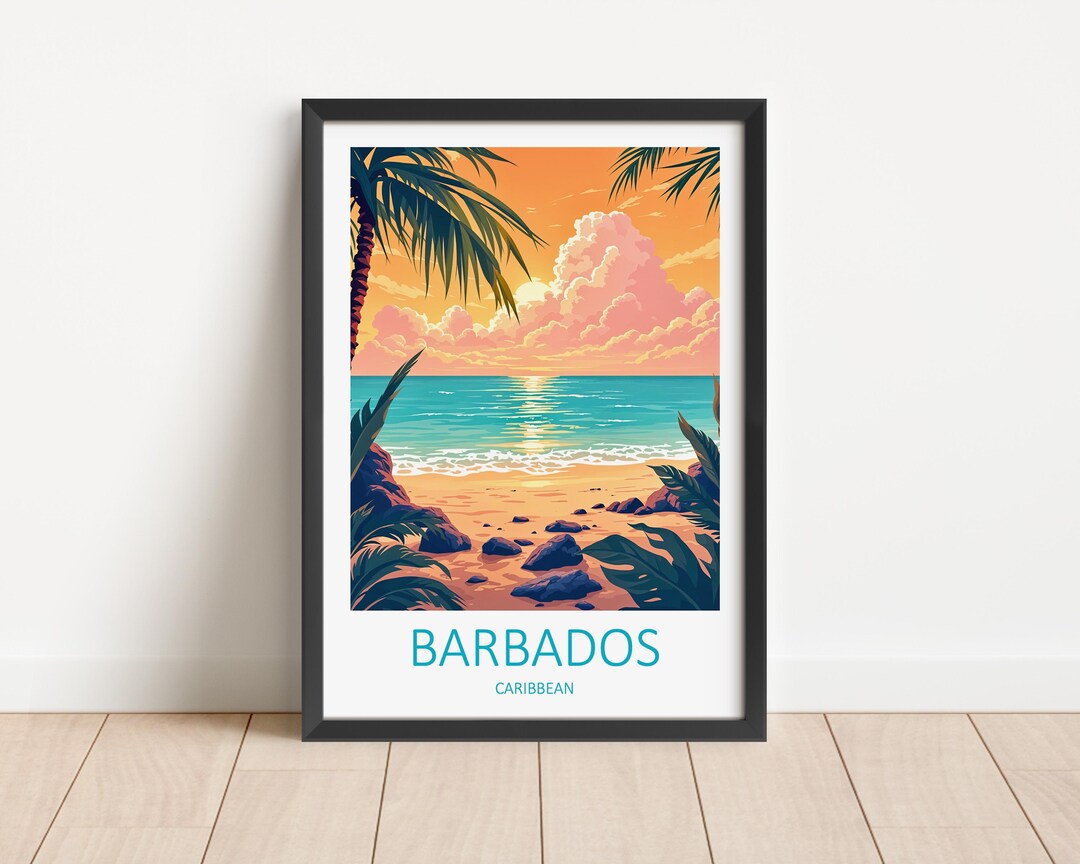 Barbados Travel Print - Caribbean Wall Art Lover Home Decor Honeymoon ...