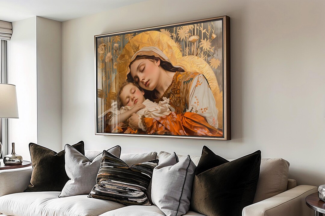 Virgin Mary and Baby Jesus Wall Art ,madonna and Child, Holy Mother ...