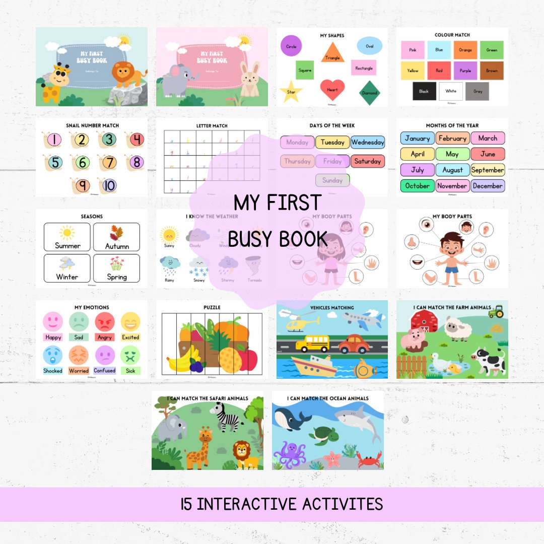 My First Busy Book Toddler Activities Preschool Resources Homeschool ...