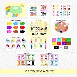 My Colours Busy Book, Toddler Activities, Learning Binder, Educational ...