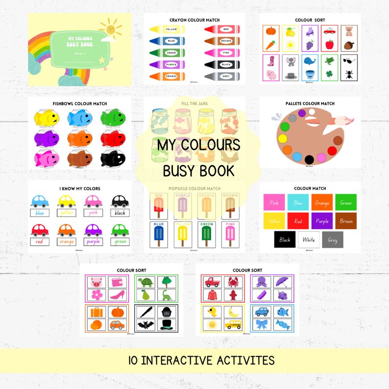 My Colours Busy Book, Toddler Activities, Learning Binder, Educational ...