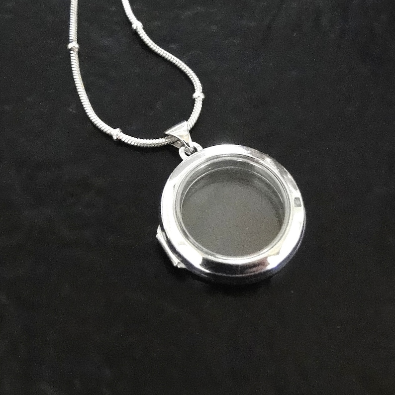 Sterling Silver 3-D Clear Glass Locket Necklace Sterling | Etsy
