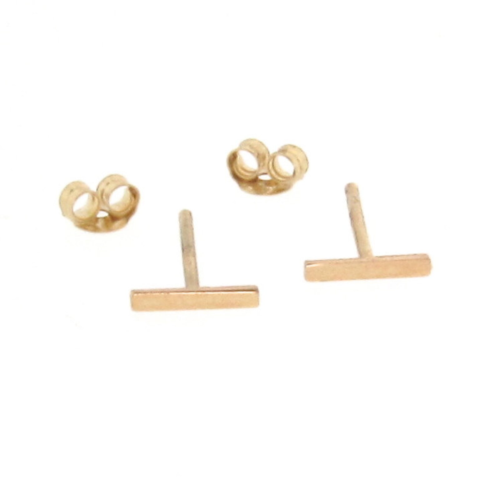 Gold Bar Earrings Tiny Line Studs Stud Earrings Staple - Etsy