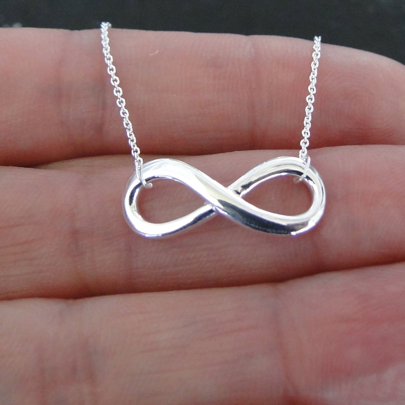 Infinity Necklace in Sterling Silver Everlasting Love as - Etsy