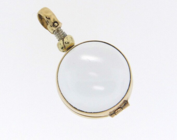 Mini Round Clear Glass Locket Pendant in Gold Brass- for Relics ...