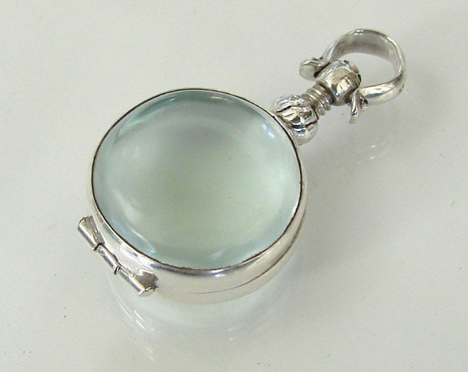 Clear Glass Locket Pendant: Sterling Silver Keepsake Necklace - Etsy