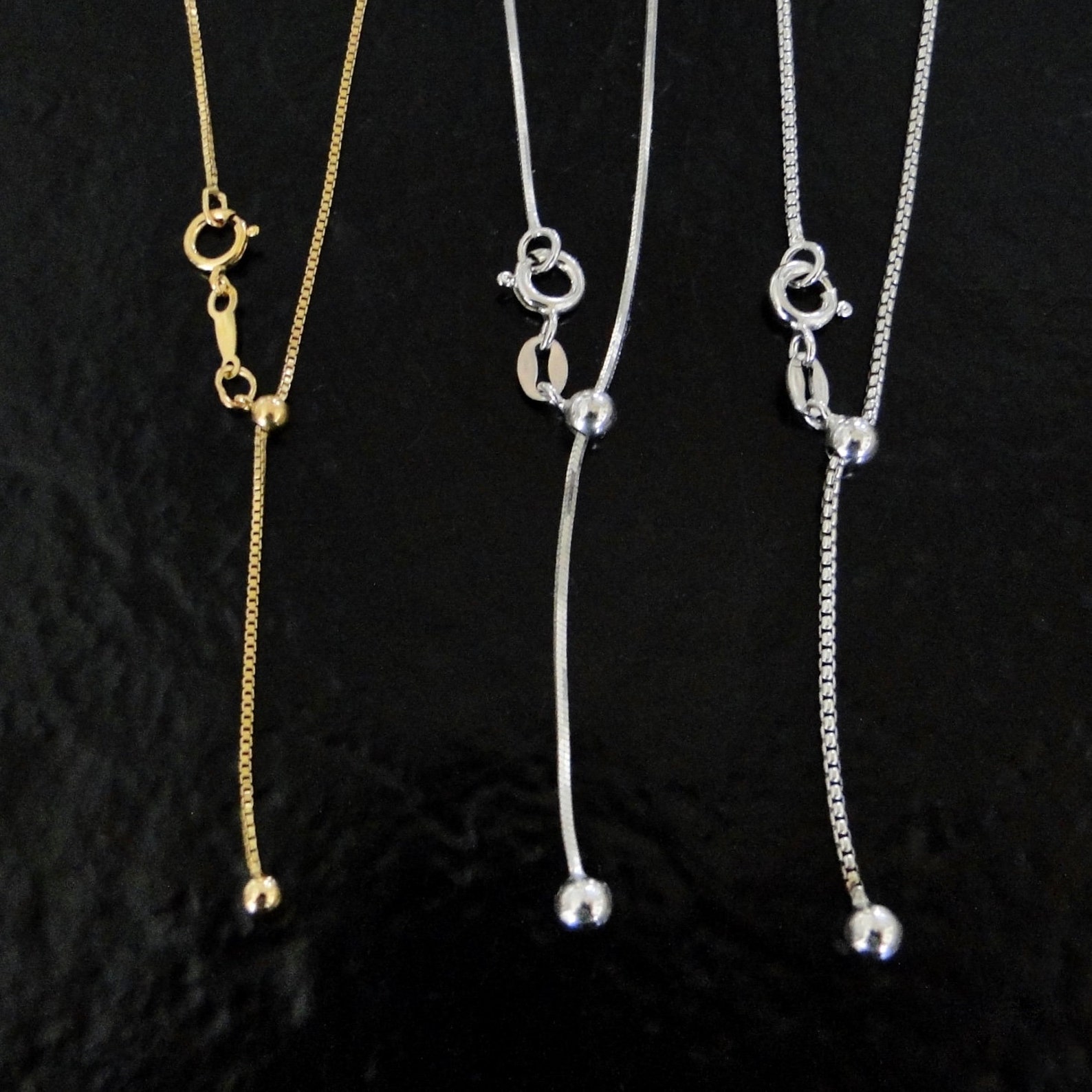 Adjustable Yellow Gold Filled or Sterling Silver Chain - Etsy