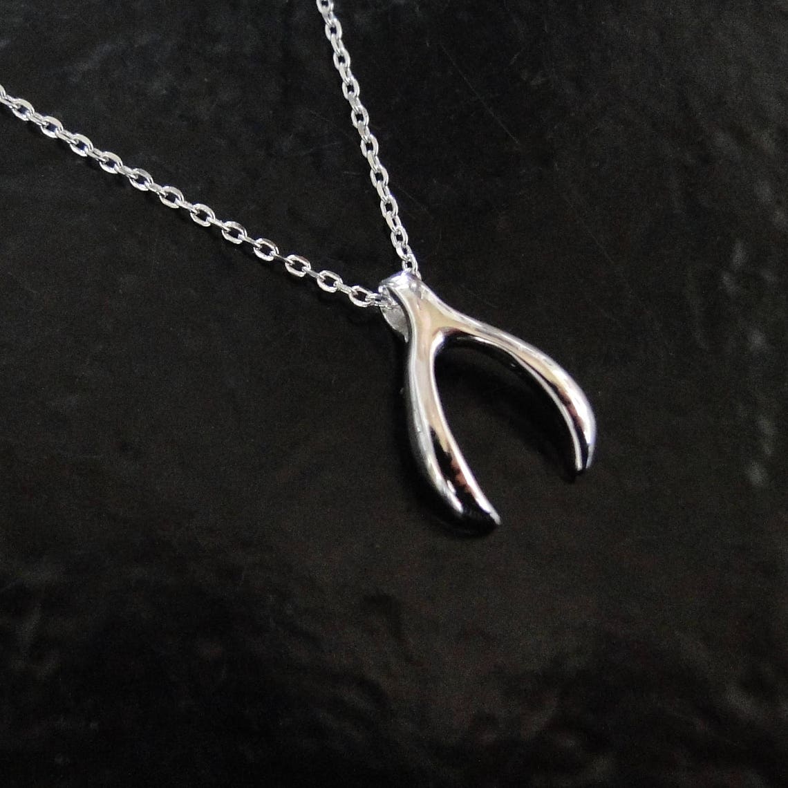 Wishbone Necklace Sterling Silver Wishbone Necklace Make a - Etsy