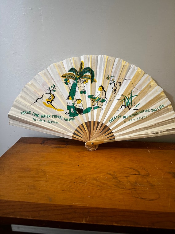 Vintage Japanese hand fan Hanoi hand fan 1950 - Gem