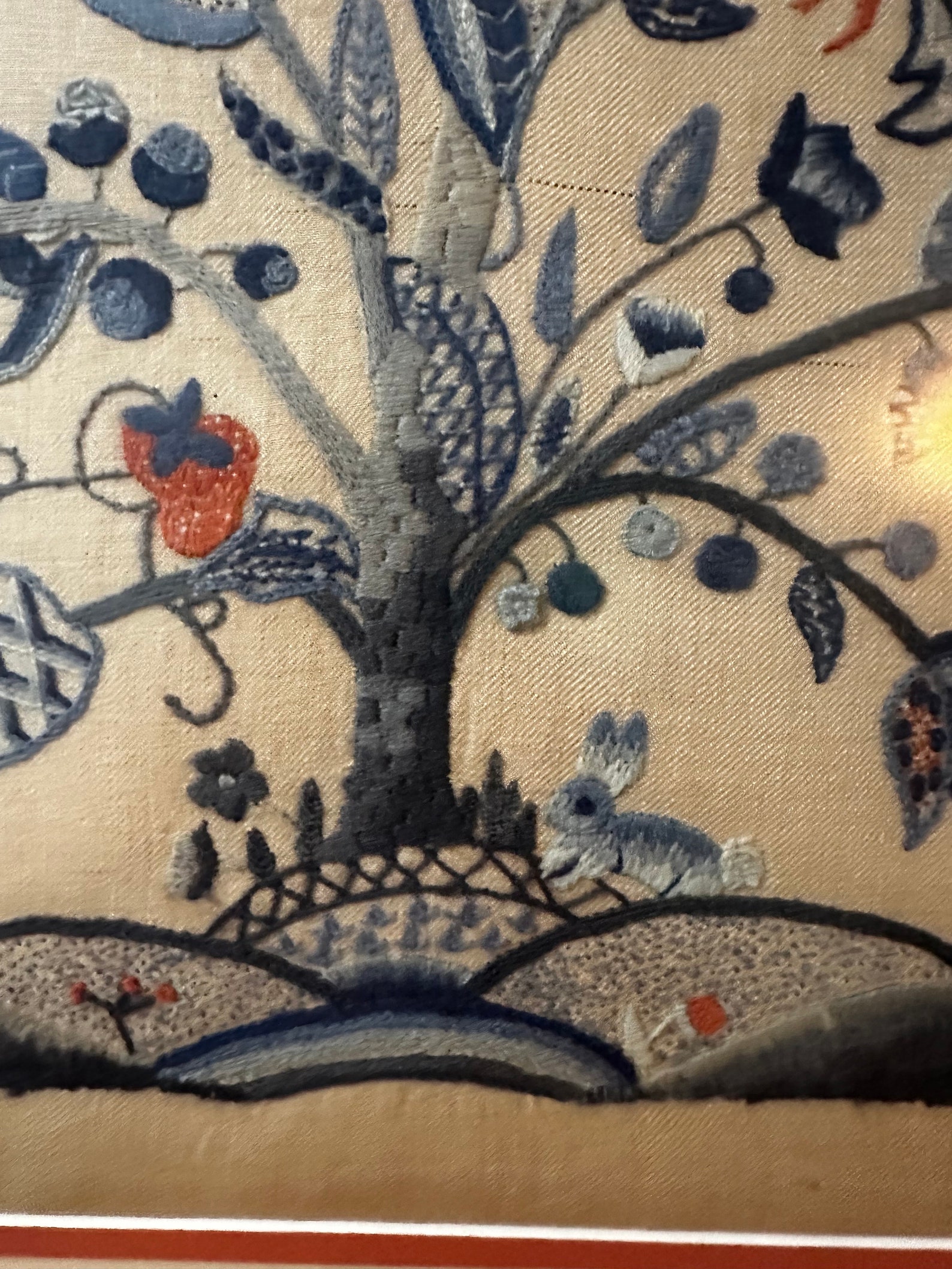 Large Vintage Embroidery Sampler Walllarge Framed Flower Embroidery ...