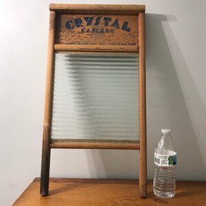 Vintage Glass Washboard Columbus Washboard Company Large Crystal ...