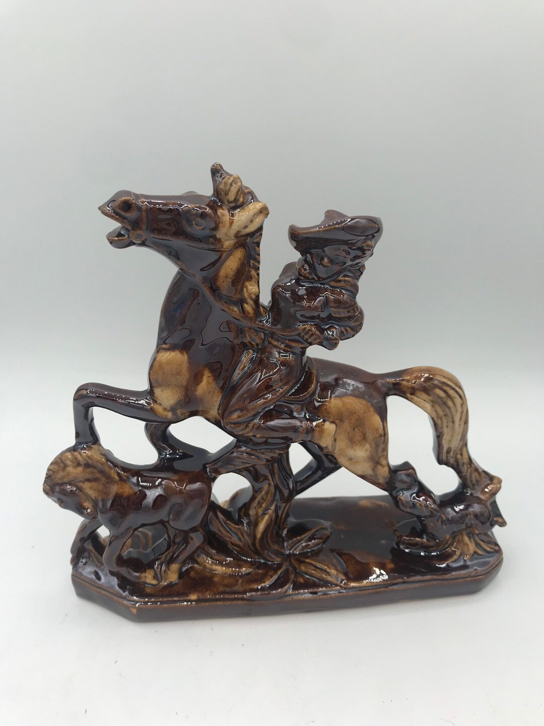 Midcentury Cowboy Cowgirl Art Brown Drip Figurine Kitsch Decor 1970 - Etsy