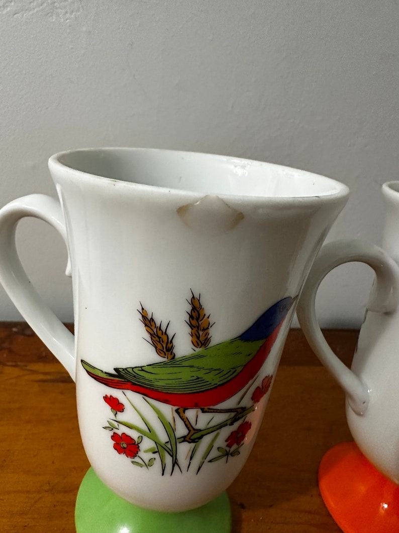 Vintage Fred Roberts Song Bird Mugs, MCM Coffee Tea Cups, Japan - Etsy
