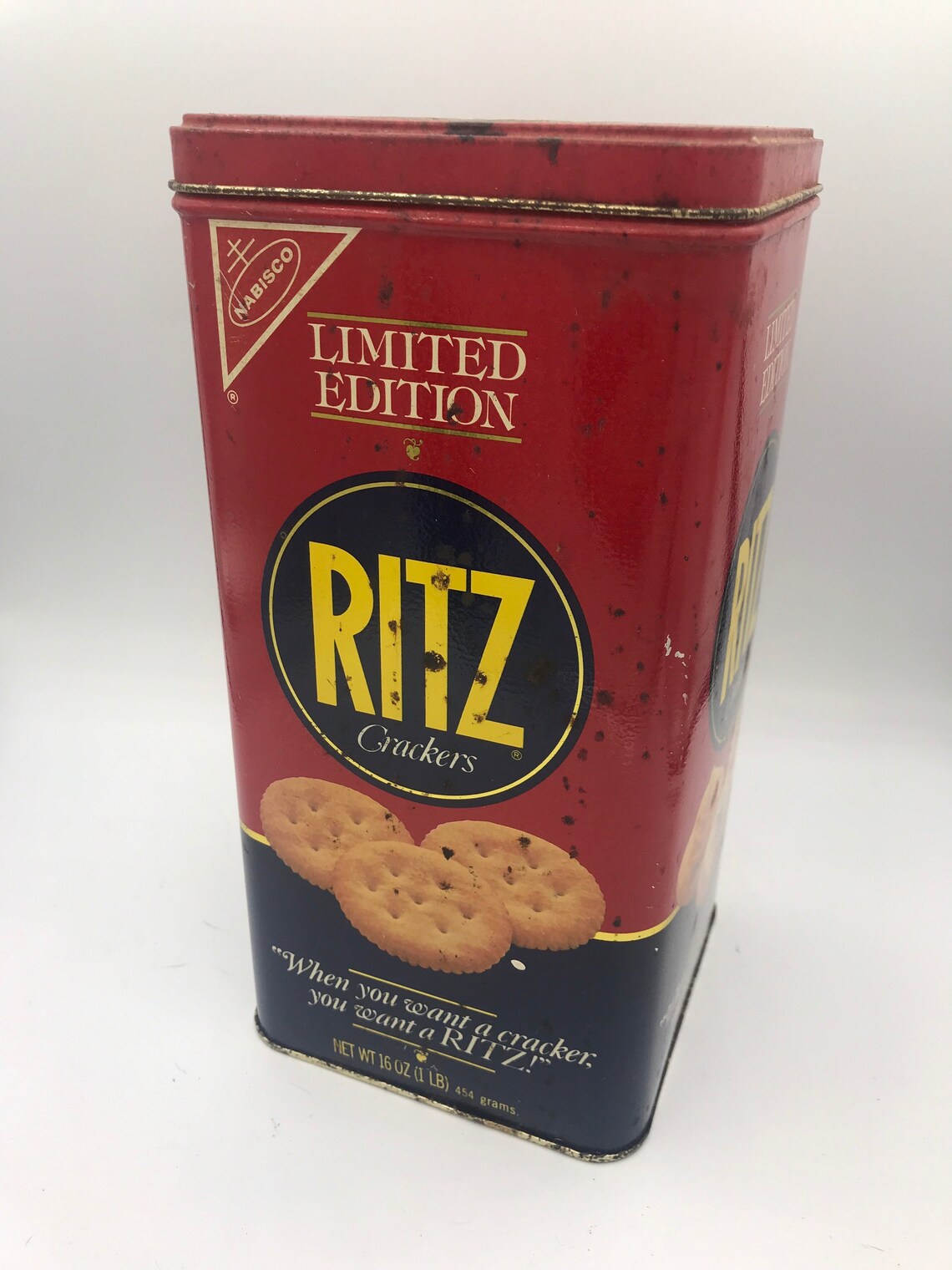 Vintage 1987 Ritz Cracker Tin Red - Etsy