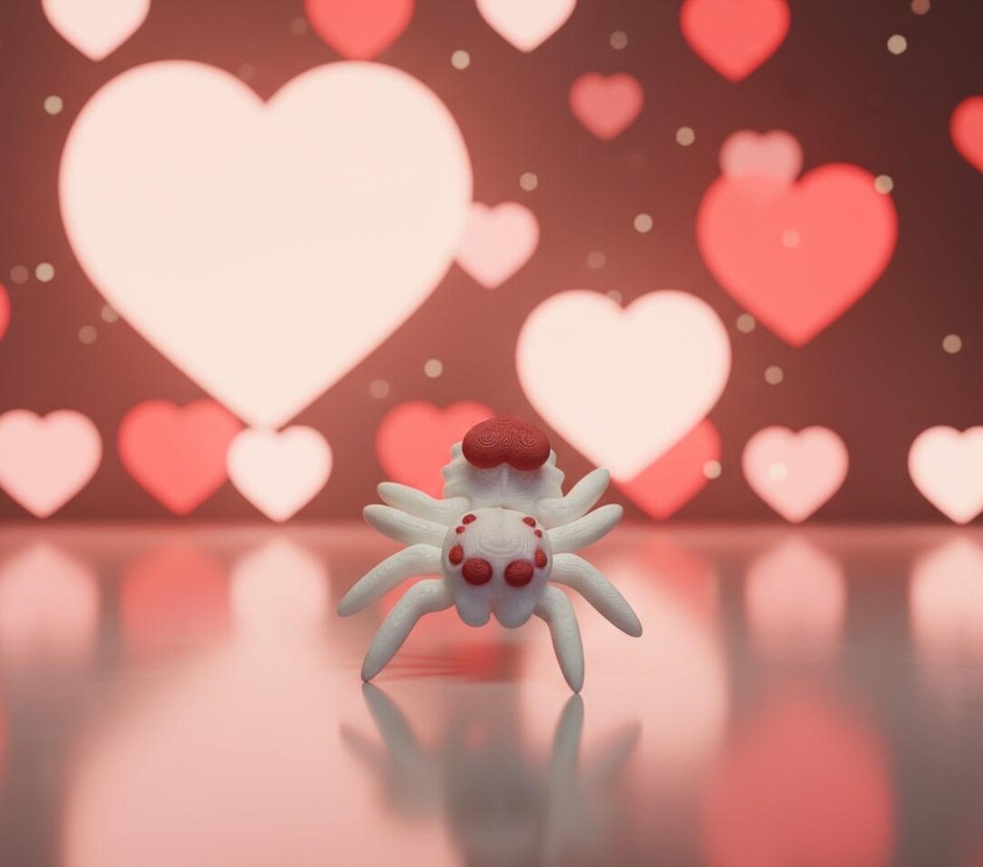 Tiny Articulated Jumping Spiders, Heart - Etsy