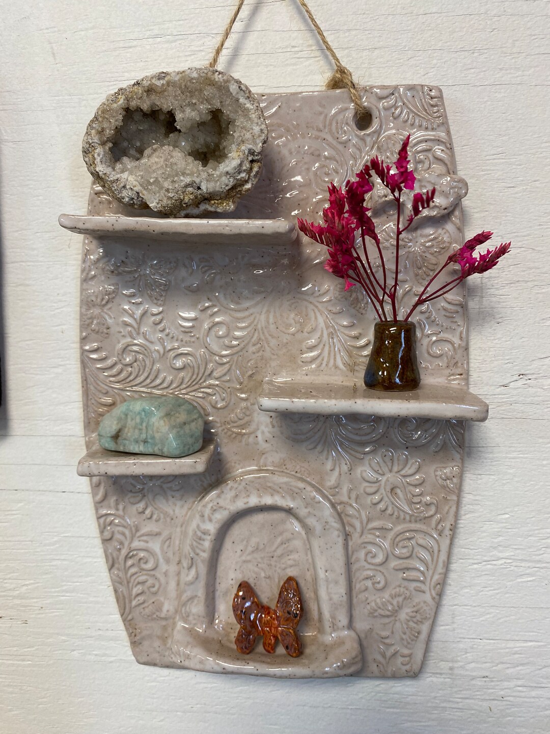 Pottery, Wall Shelf, Altar, Crystal Shelf - Etsy