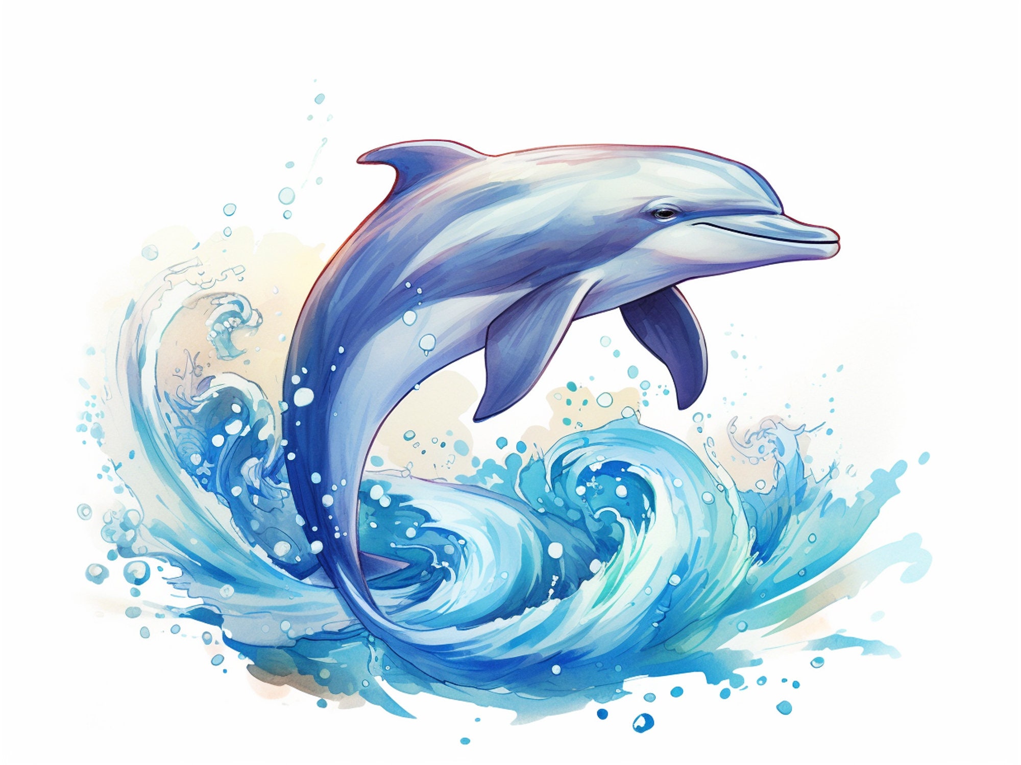 Playful Dolphin Clipart PNG - Etsy