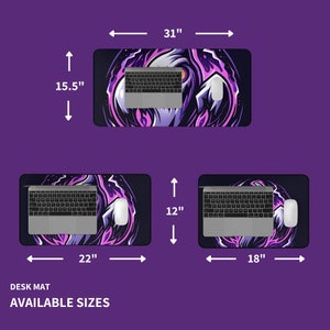 Vibrant Pink Ghost Gaming Mouse Pad Large, Stitched Edges, Keyboard ...