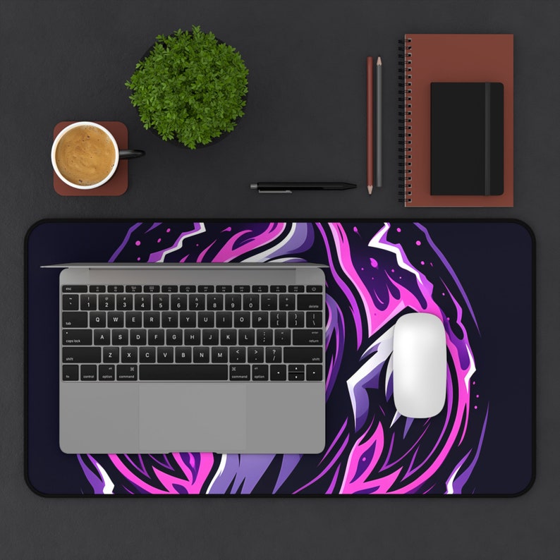 Vibrant Pink Ghost Gaming Mouse Pad Large, Stitched Edges, Keyboard ...