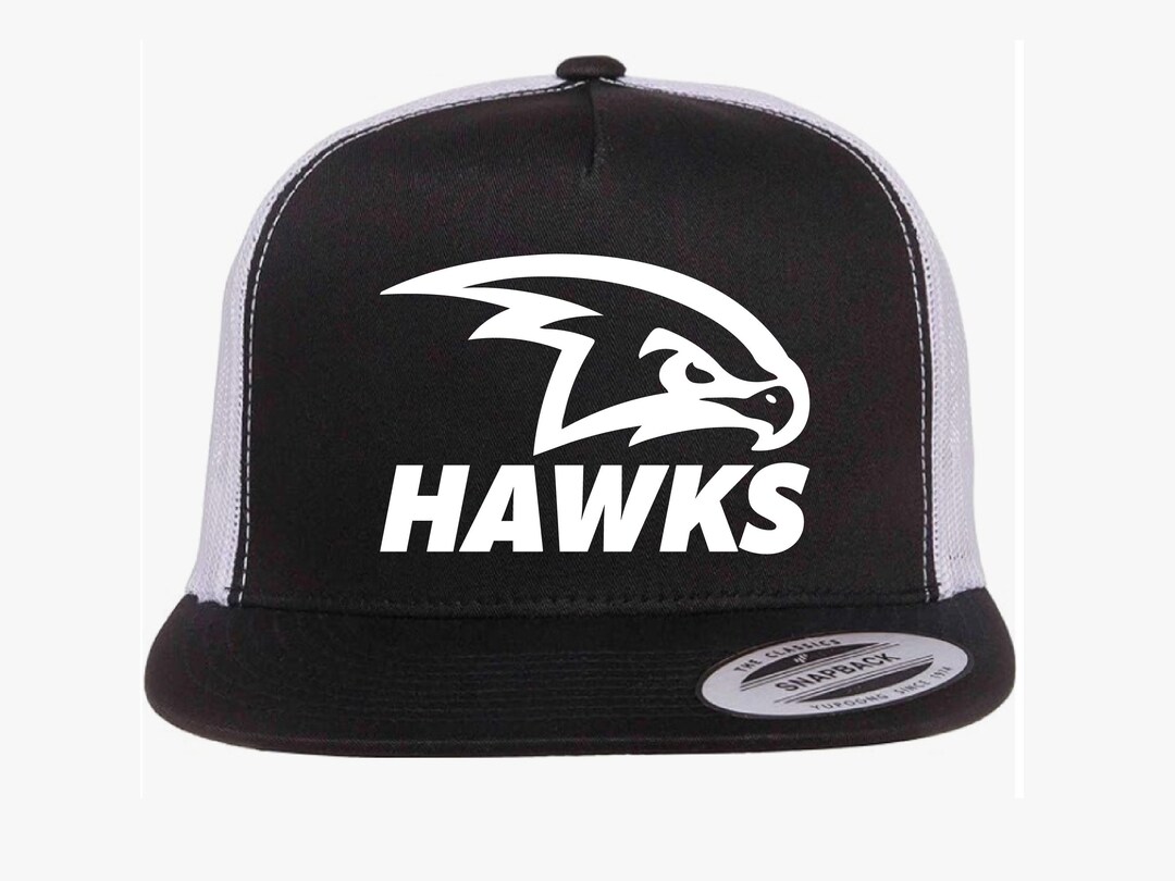 Hawks Football Hat Black and White Hawks Trucker Hat Hawks Mascot Hat ...