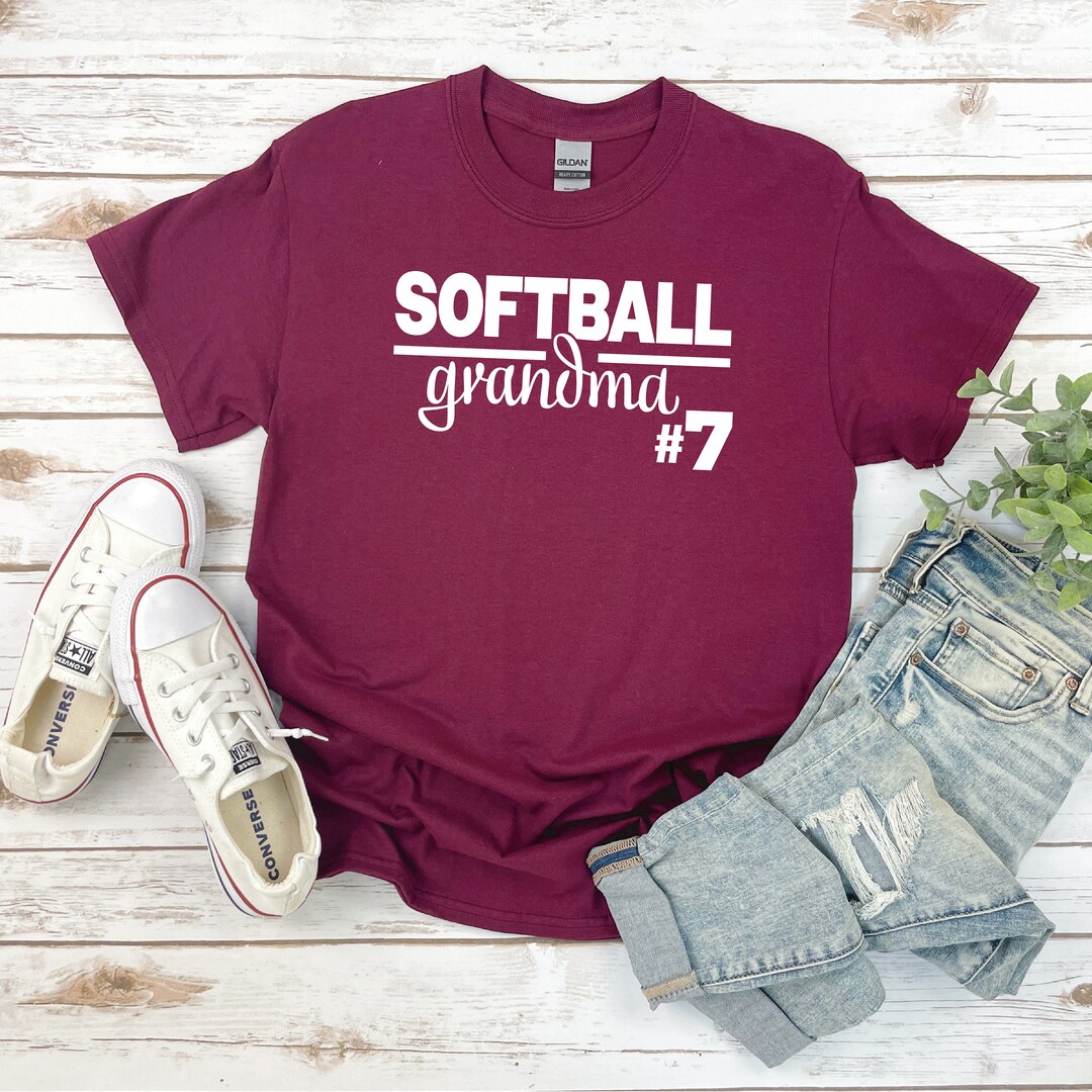 Personalized Softball Grandma Shirt Custom Grandma Shirt With Athlete's ...