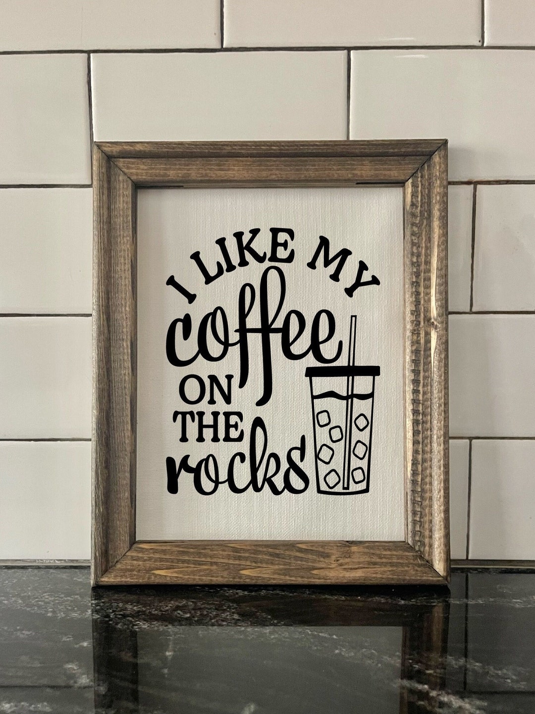 Iced Coffee Humor | I Like My Coffee on the Rocks Sign | Coffee House ...