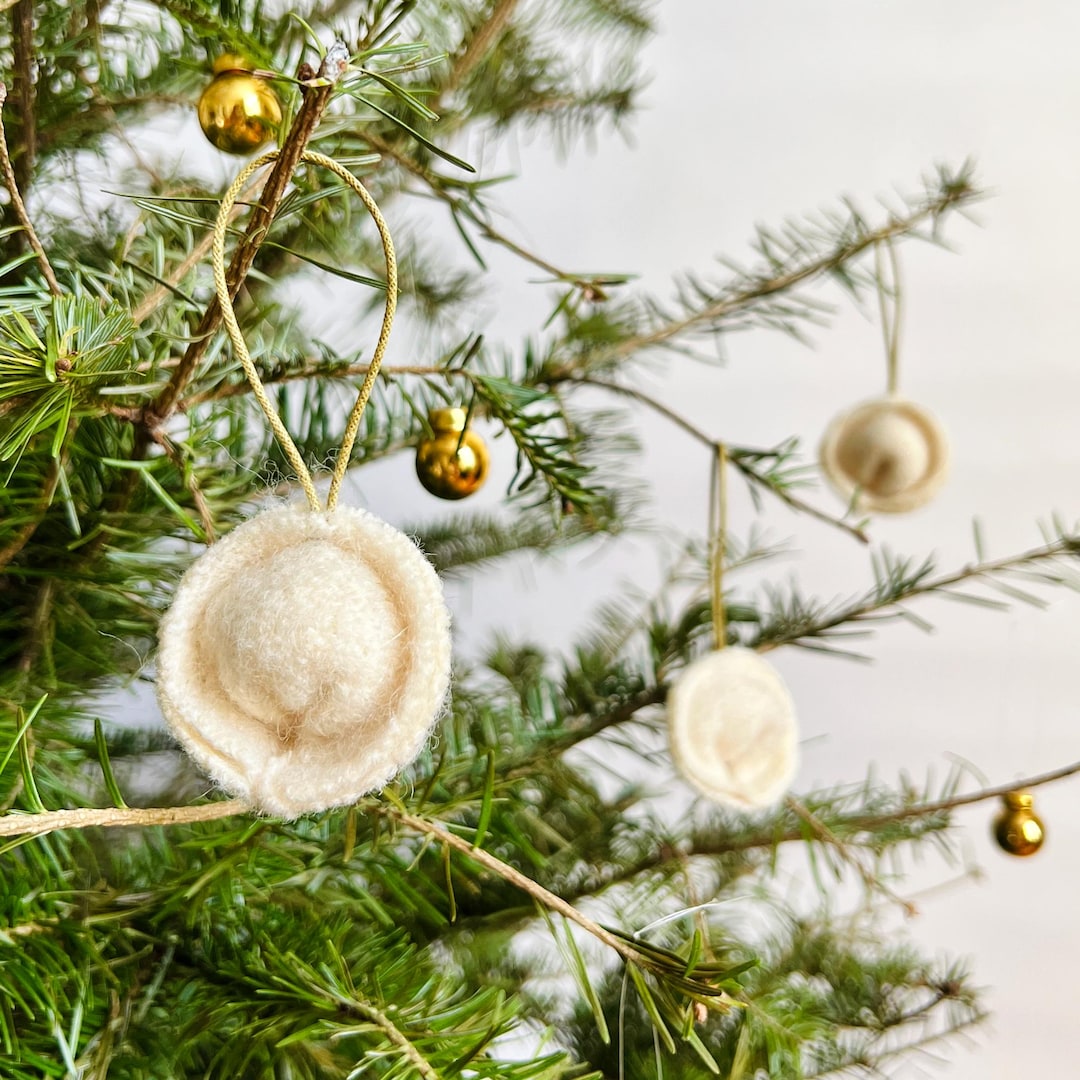 Dumpling Wool Ornament Set: Handmade Dumpling/tortellini Christmas ...