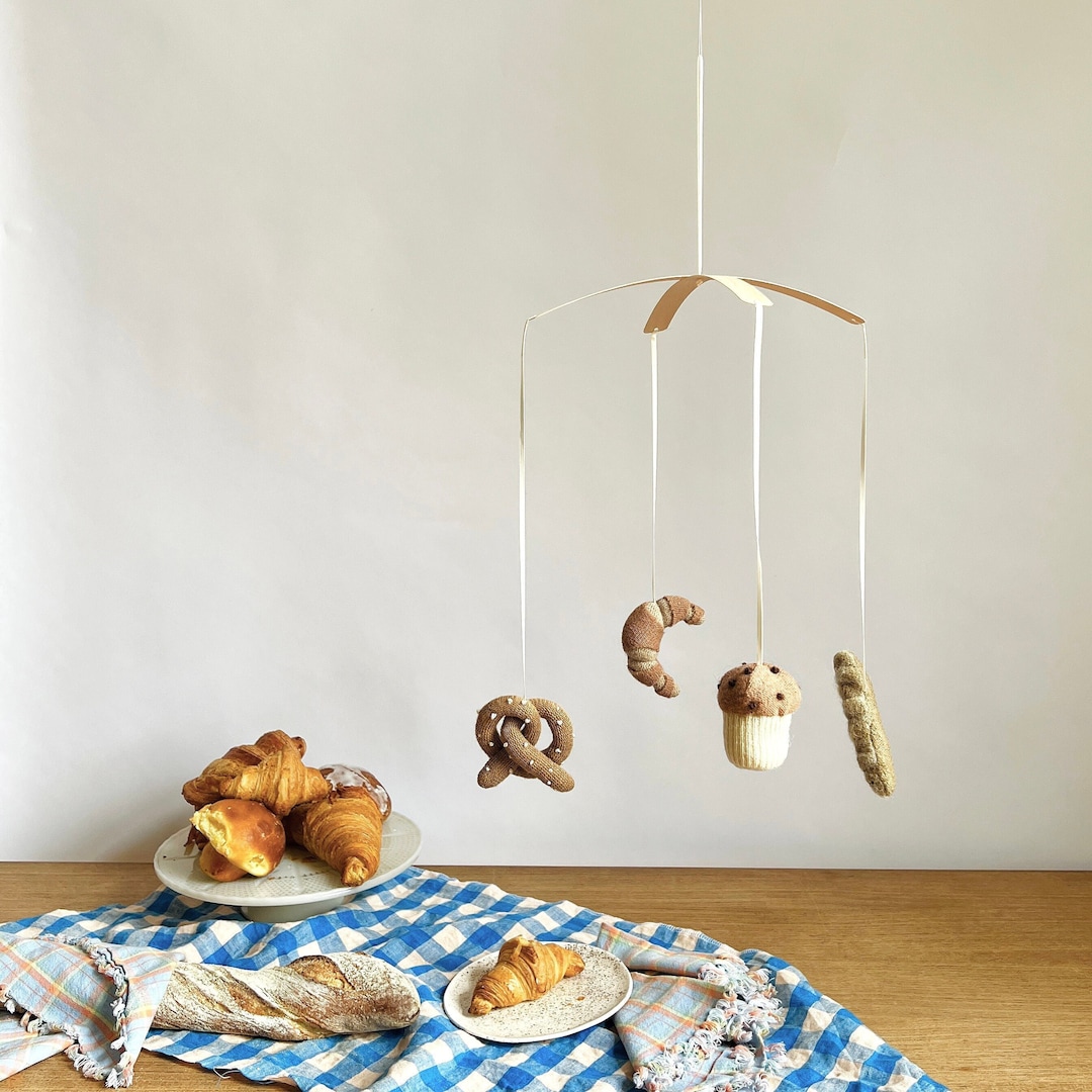Boulangerie Baked Goods Wool Mobile: Handmade Croissant, Baguette ...