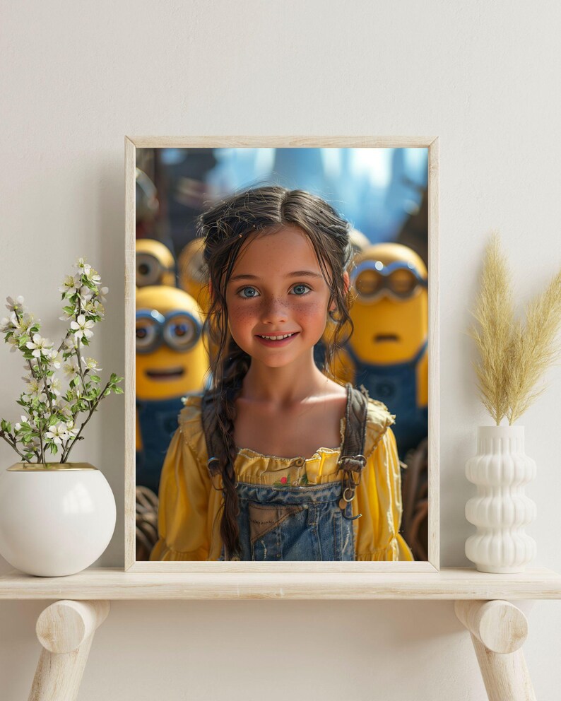 Custom Girl Minion Portrait Personalized Gift From Photo Minion Cartoon ...