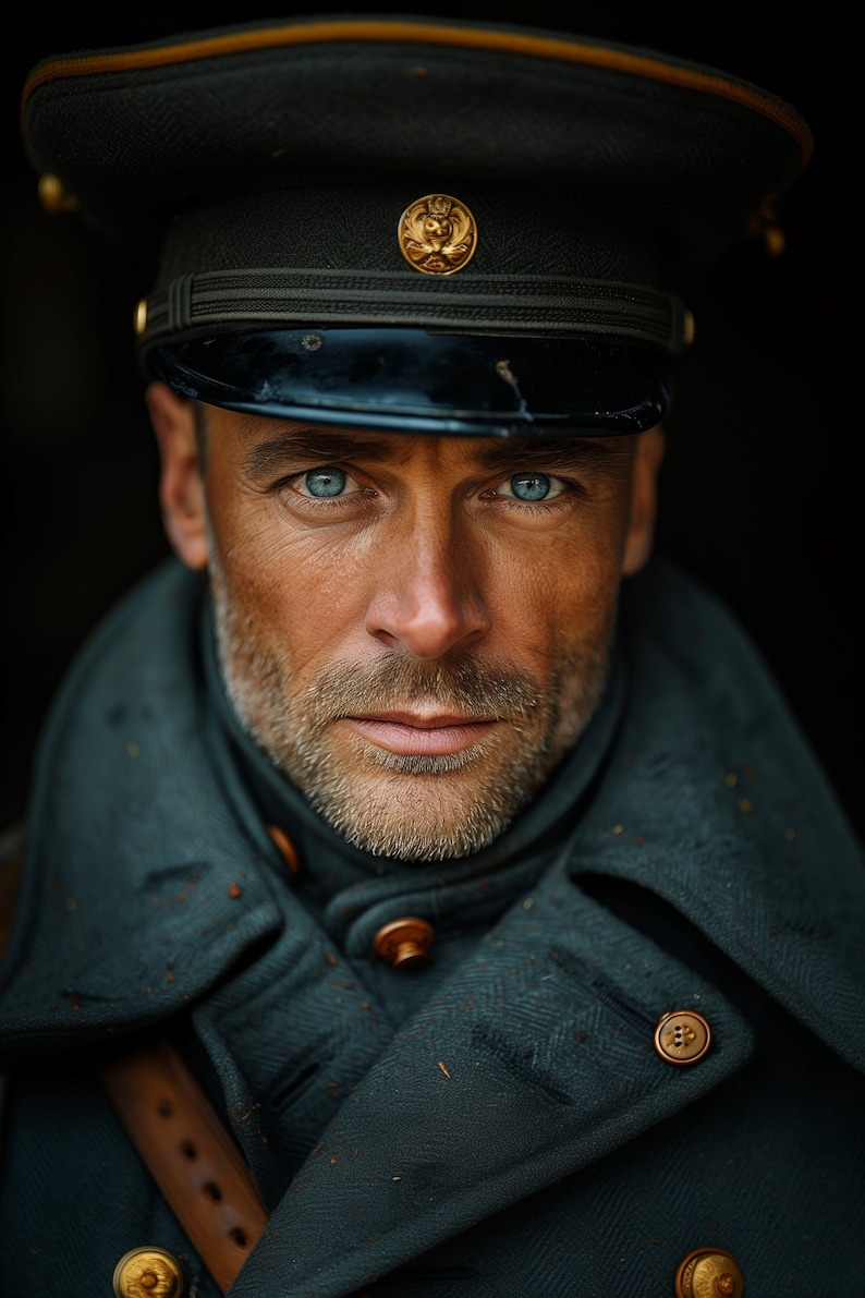 Custom Portrait From Photo Officer Army Military Vintage Personalized ...