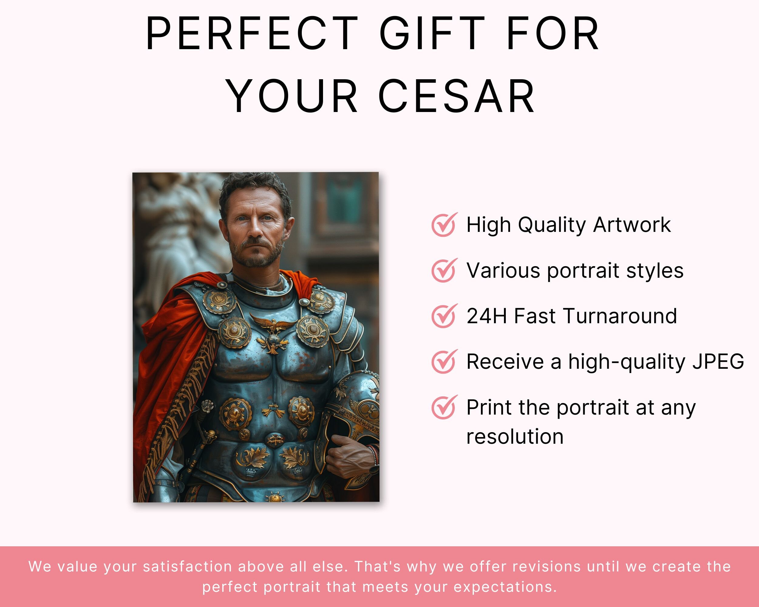 Custom Portrait From Photo Roman Greek Cesar Personalized Artwork, Wall ...