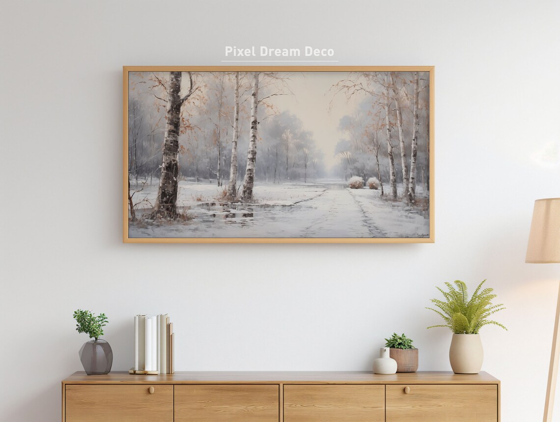 Winter Frame TV Art | Winter Forest Landscape Frame TV Art | Rustic ...