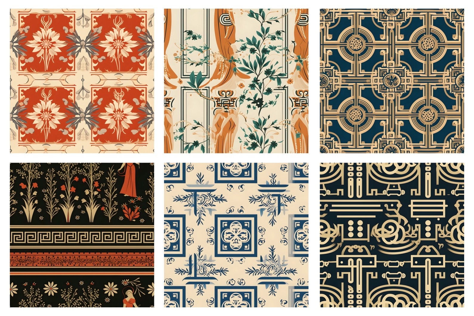 Ancient Greek Digital Paper, Seamless Ancient Greek Patterns Printable ...