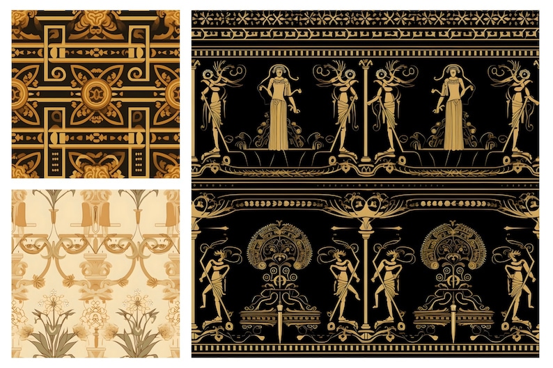 Ancient Greek Digital Paper, Seamless Ancient Greek Patterns Printable ...