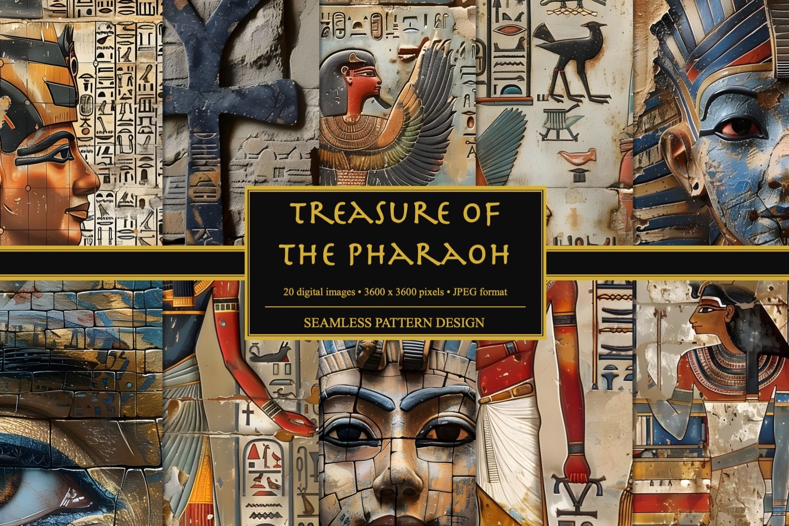 Ancient Egypt Digital Paper, Seamless Ancient Egypt Printable Textures ...