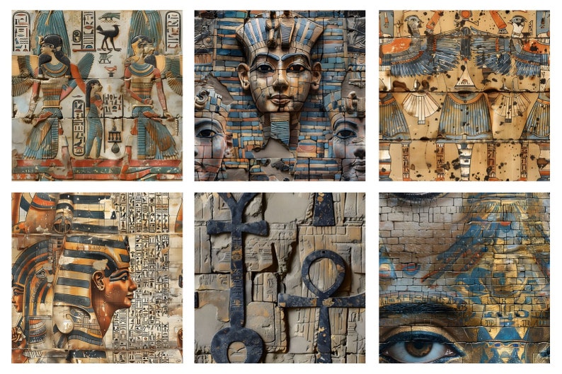 Ancient Egypt Digital Paper, Seamless Ancient Egypt Printable Textures ...